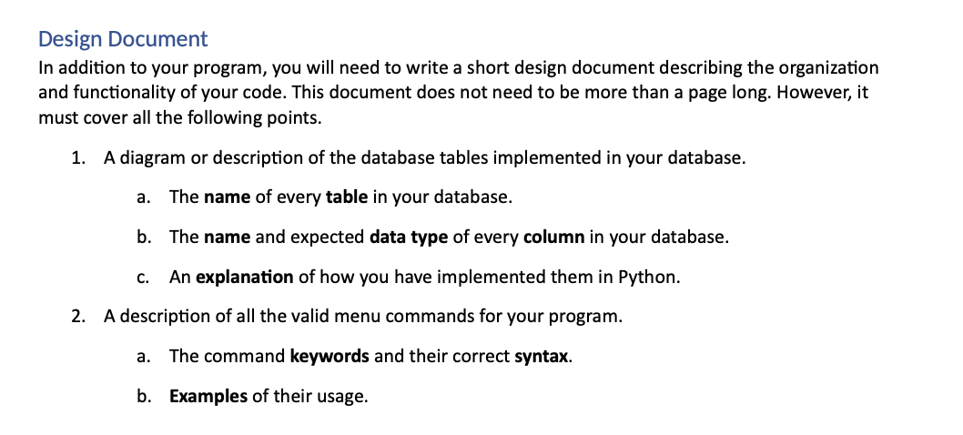 Solved Program: Python Database In the last week, we | Chegg.com