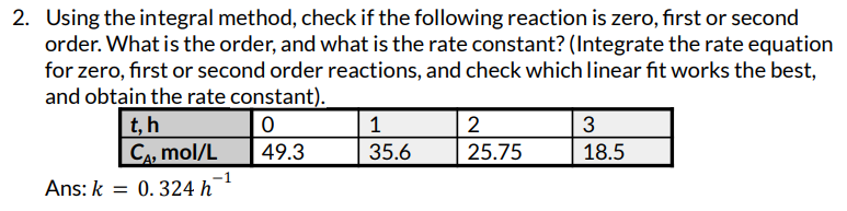 Solved Using the integral method, check if the following | Chegg.com