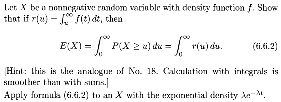 Solved Let X be a nonnegative random variable with density | Chegg.com