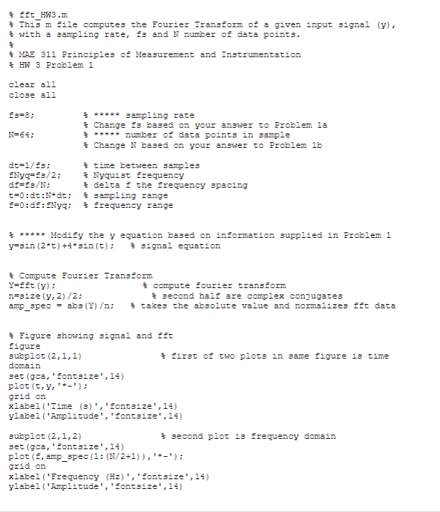Problem1 This problem involves modifying the fft | Chegg.com