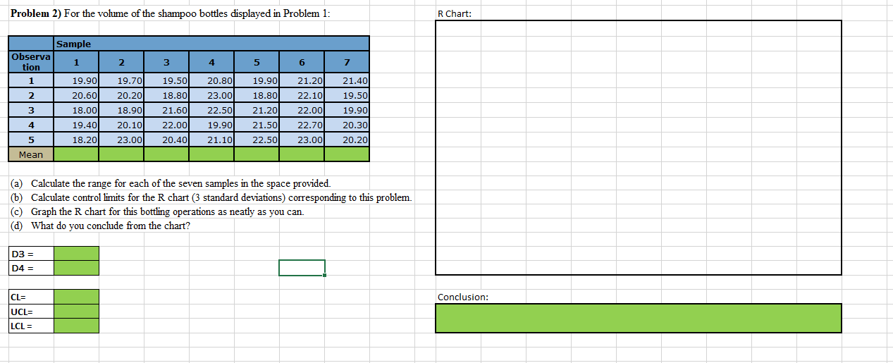 Solved Problem 2) For the volume of the shampoo bottles | Chegg.com