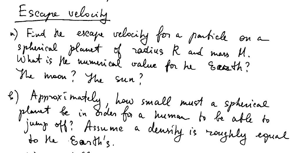 Solved on Canada mars Escape velocity a) Find he escape | Chegg.com