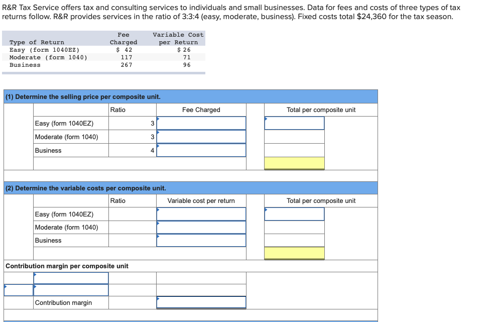 Solved R&R Tax Service offers tax and consulting services to | Chegg.com