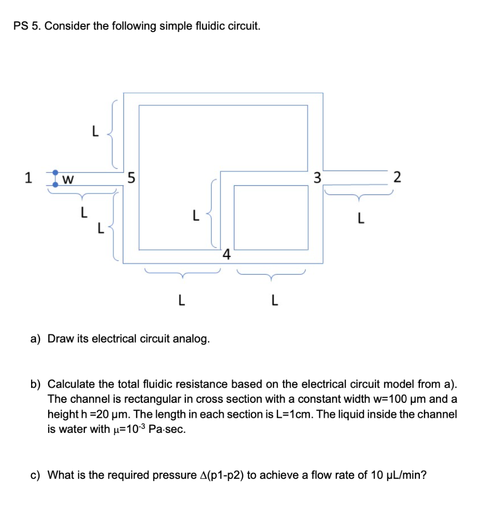 Solved PS 5. Consider the following simple fluidic circuit. | Chegg.com