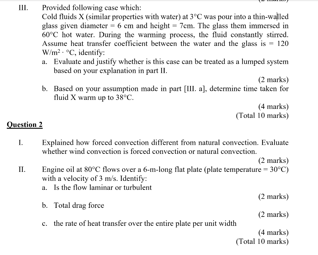 Solved III. Provided following case which: Cold fluids X | Chegg.com