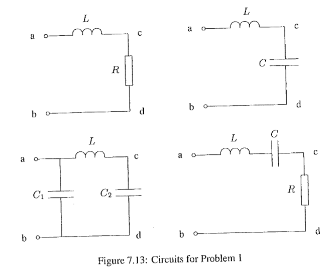 Solved d b d Figure 7.13: Circuits for Problem 1Find the | Chegg.com