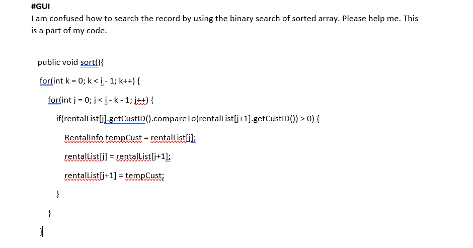 Solved #GUI I am confused how to search the record by using | Chegg.com