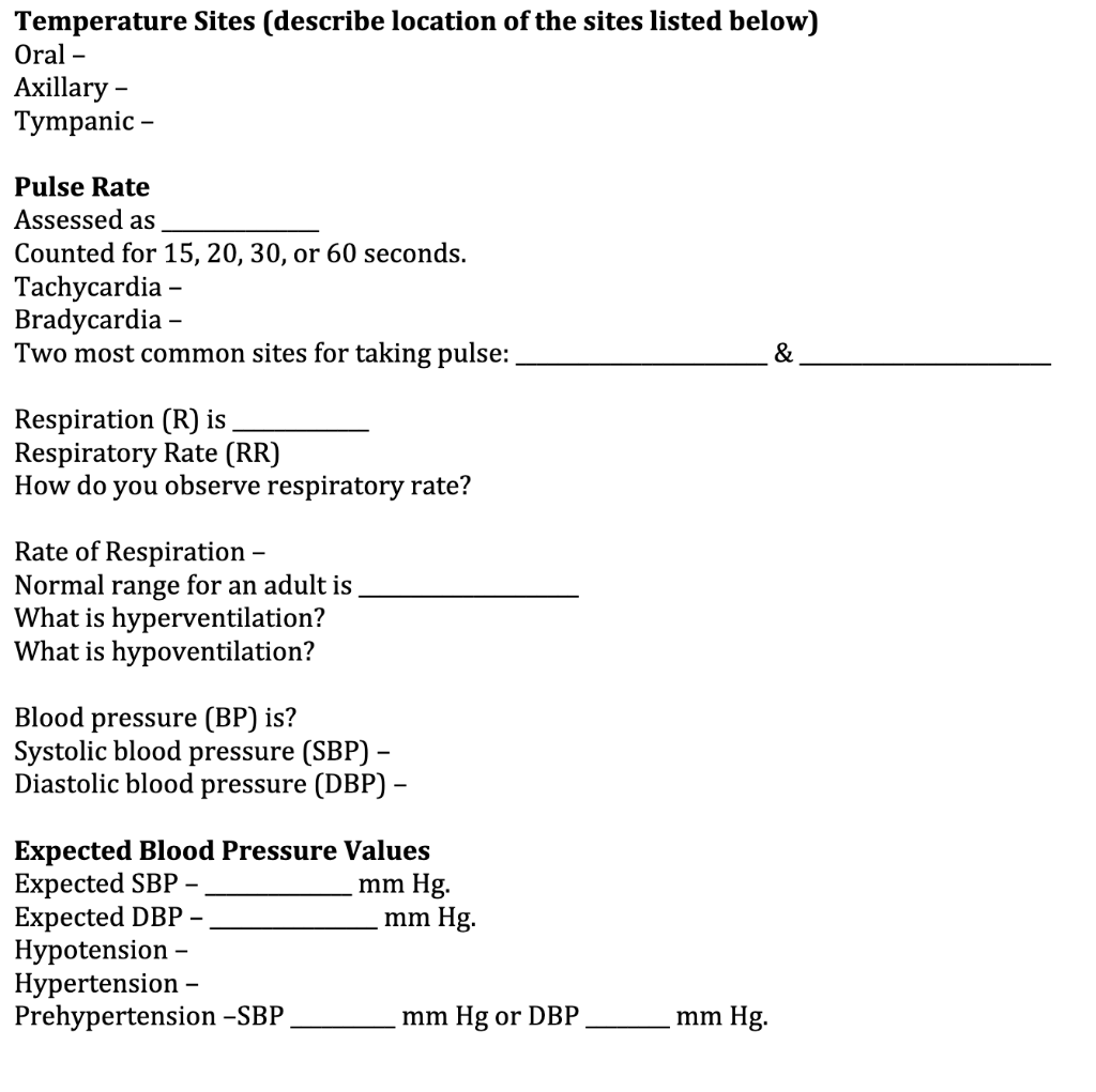 Solved Temperature Sites (describe location of the sites | Chegg.com