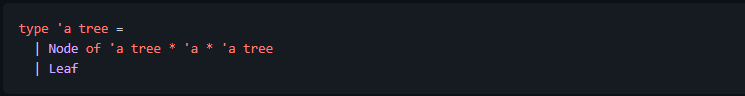 type 'a tree = | Node of 'a tree *'a * 'a tree | | Chegg.com