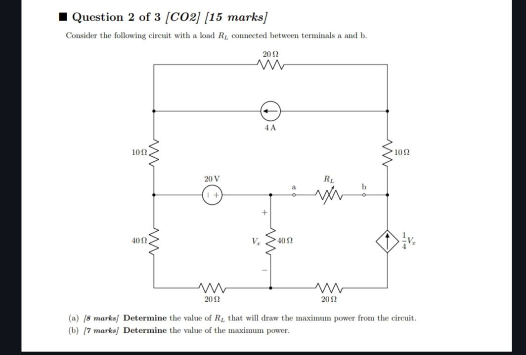 Solved Question 2 of 3 [CO2] [15 marks] Consider the | Chegg.com