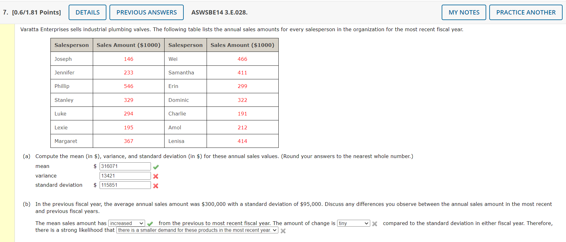 Solved Hello I need help solving the Variance and the | Chegg.com