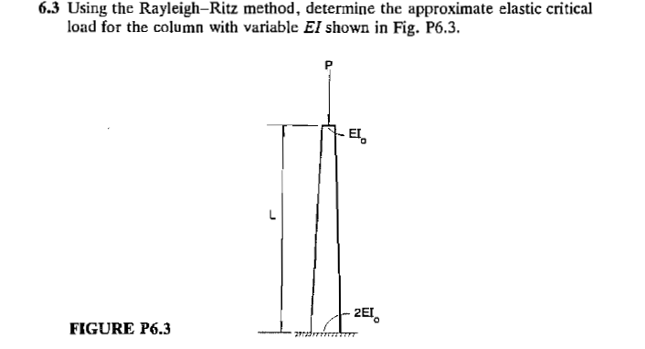 Solved 6.3 Using the Rayleigh-Ritz method, determine the | Chegg.com