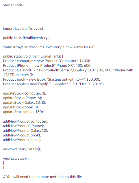 Solved Assignment 8: Retail Inventory System - OOP | Chegg.com