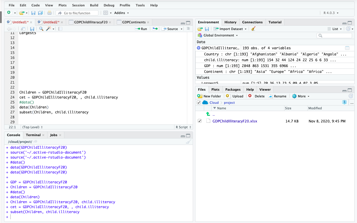 Solved I am trying to enter a data for R studio but it says | Chegg.com