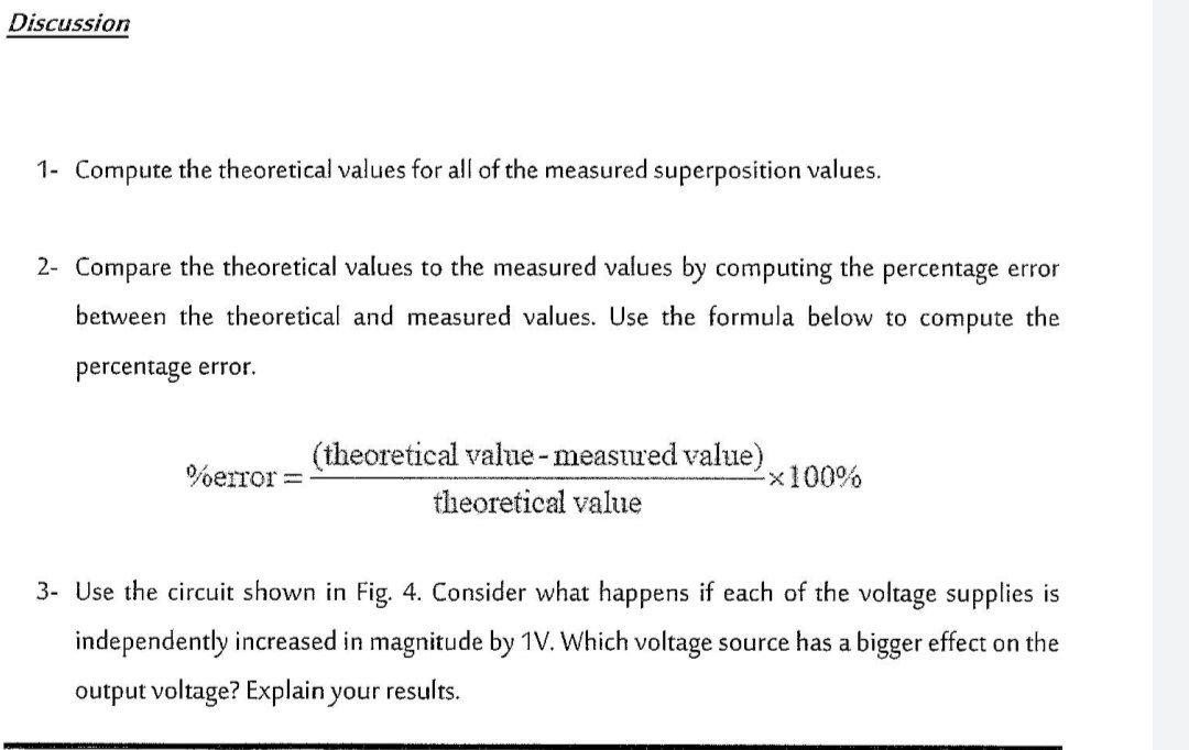 Discussion 1- Compute the theoretical values for all | Chegg.com