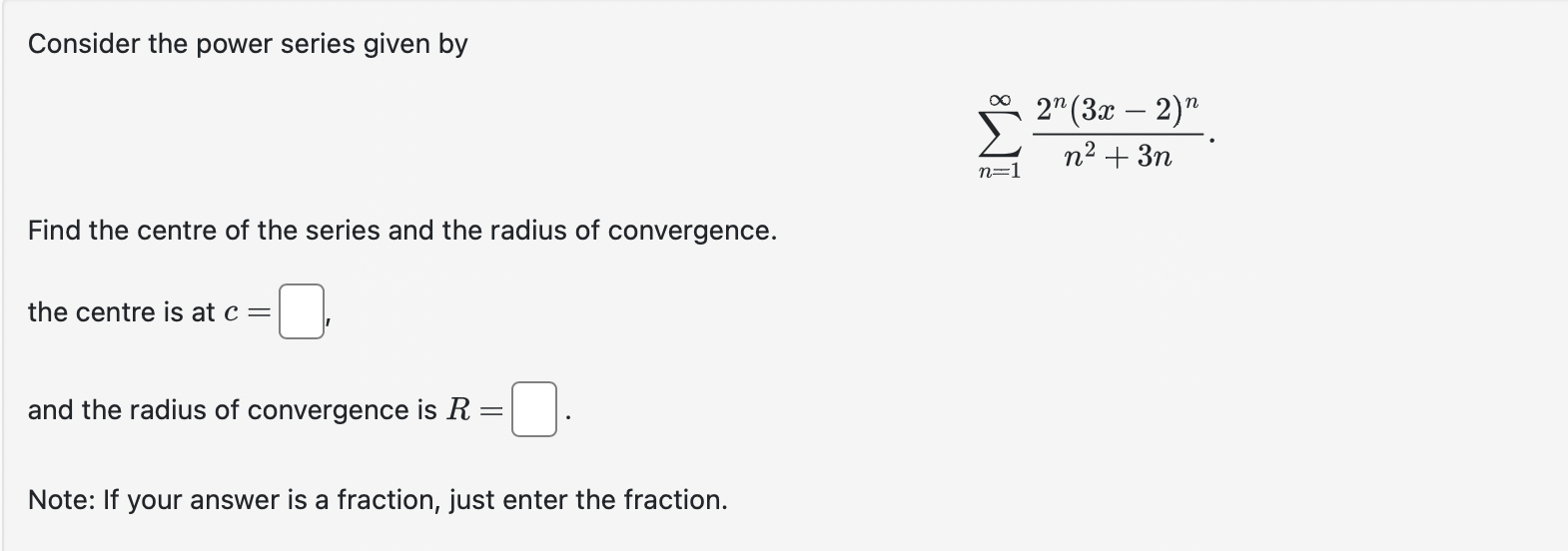Solved Consider the power series given by | Chegg.com