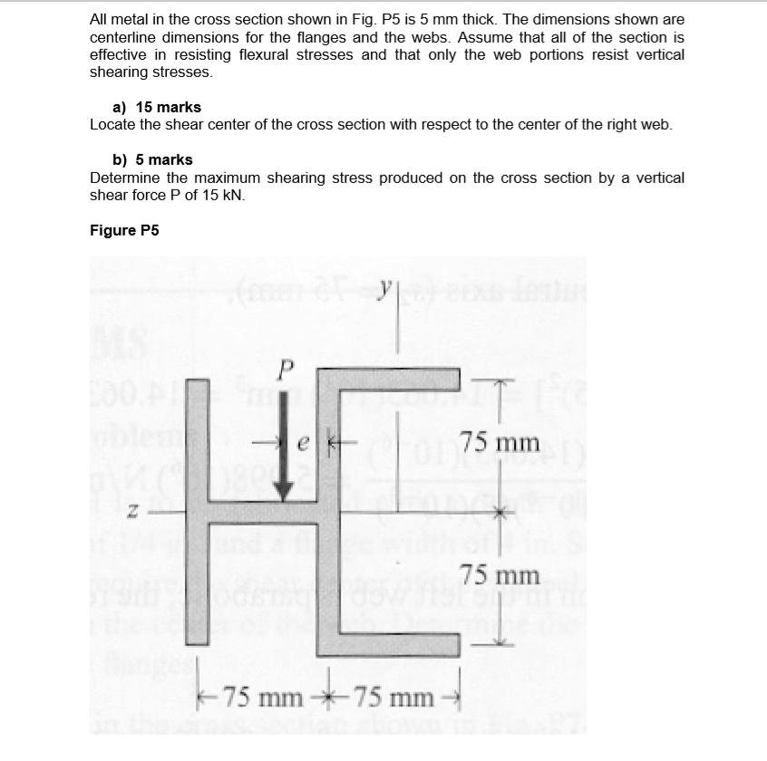 All metal in the cross section shown in Fig. P5 is 5 | Chegg.com