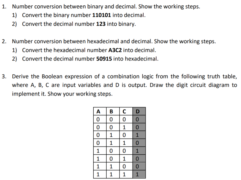 Solved Number Conversion Between Binary And Decimal Show Chegg