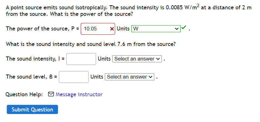 Solved A point source emits sound isotropically. The sound | Chegg.com