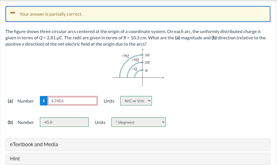Solved The figure shows three circular arcs centered at the | Chegg.com