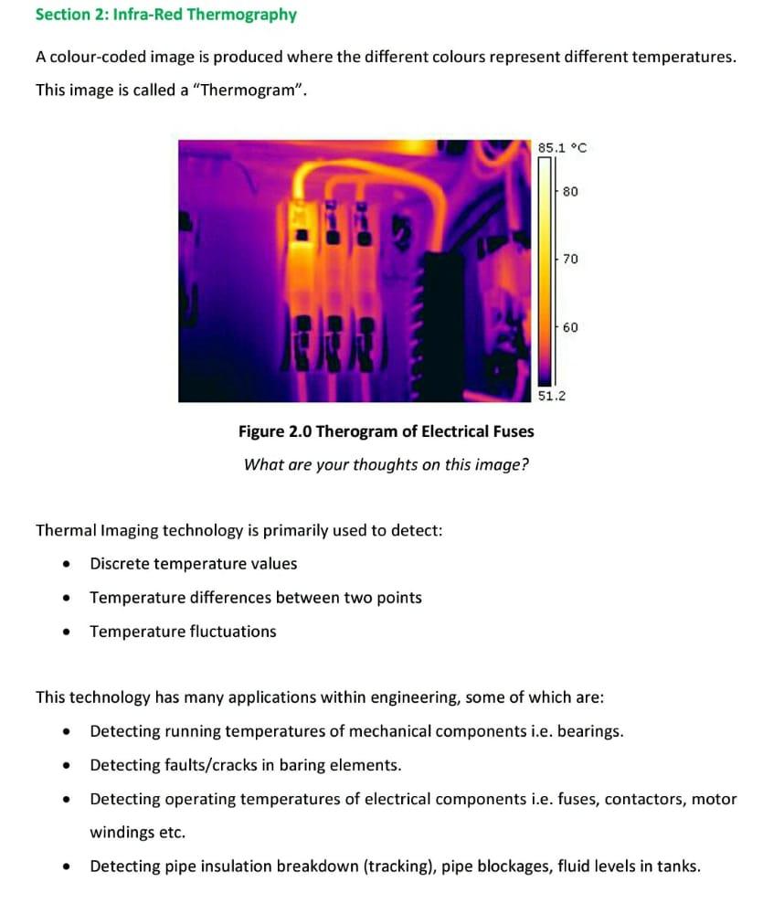 Solved Section 2: Infra-Red Thermography A colour-coded | Chegg.com