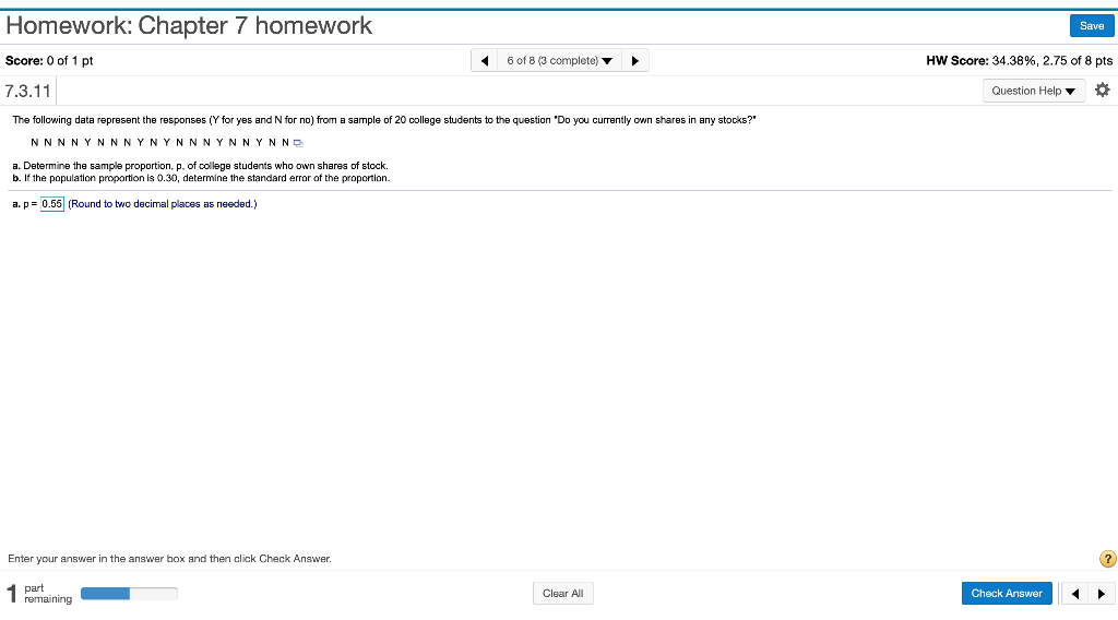 Solved Homework: Chapter 7 homework Save Score: 0 of 1 pt 1 | Chegg.com