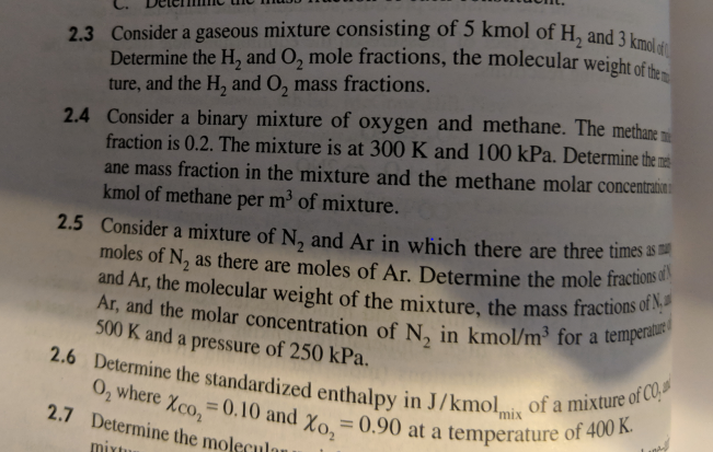 Solved Consider a gaseous mixture consisting of 5 kmol of H, | Chegg.com