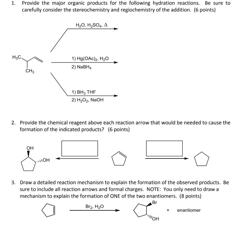 Solved Provide the major organic products for the following | Chegg.com