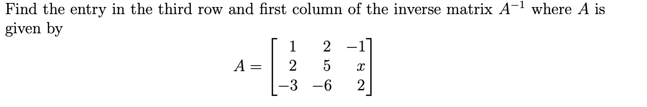 Solved Find the entry in the third row and first column of | Chegg.com