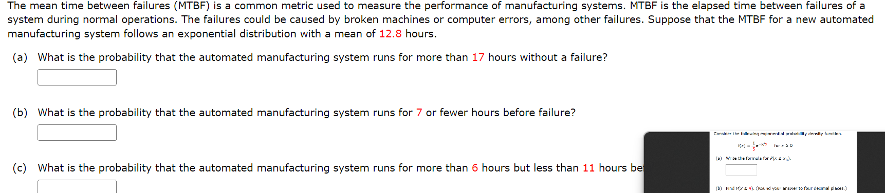Solved The mean time between failures (MTBF) is a common | Chegg.com