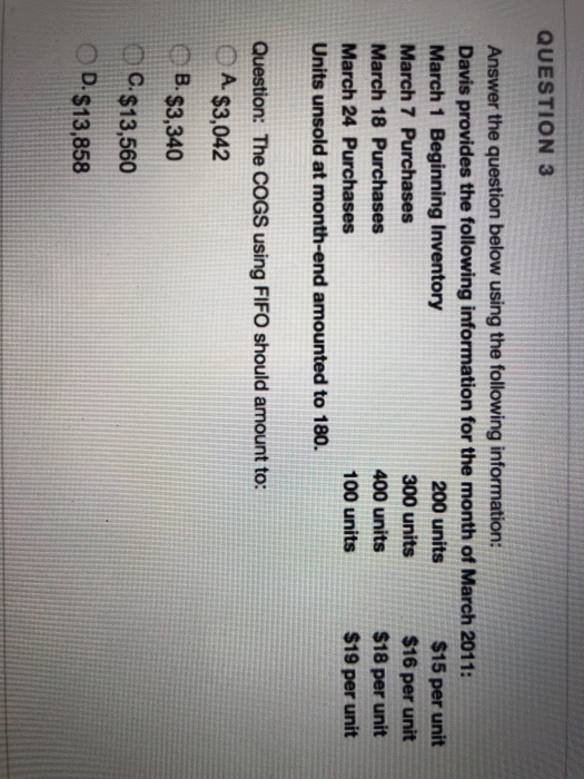 Solved QUESTION 3 Answer the question below using the | Chegg.com
