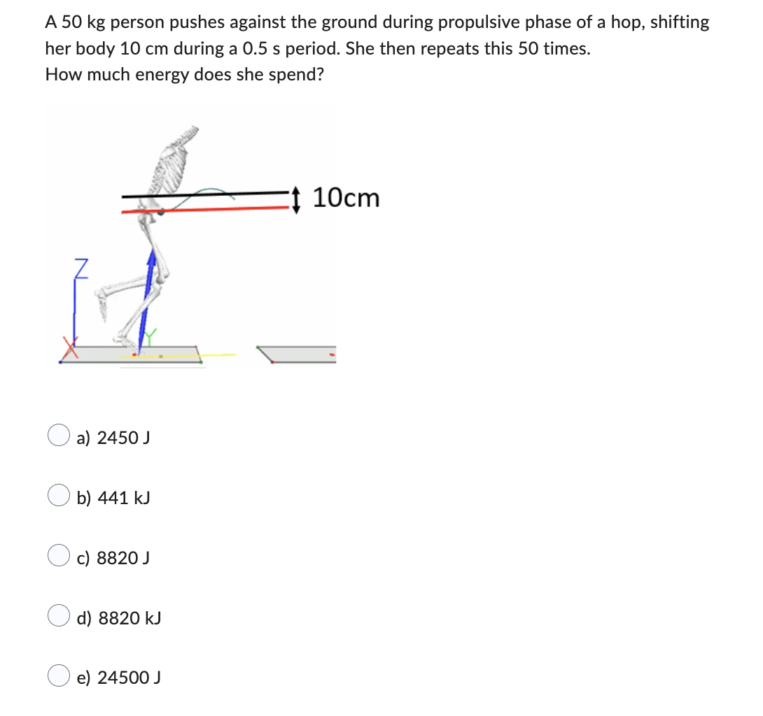 Solved A 50 kg person pushes against the ground during | Chegg.com