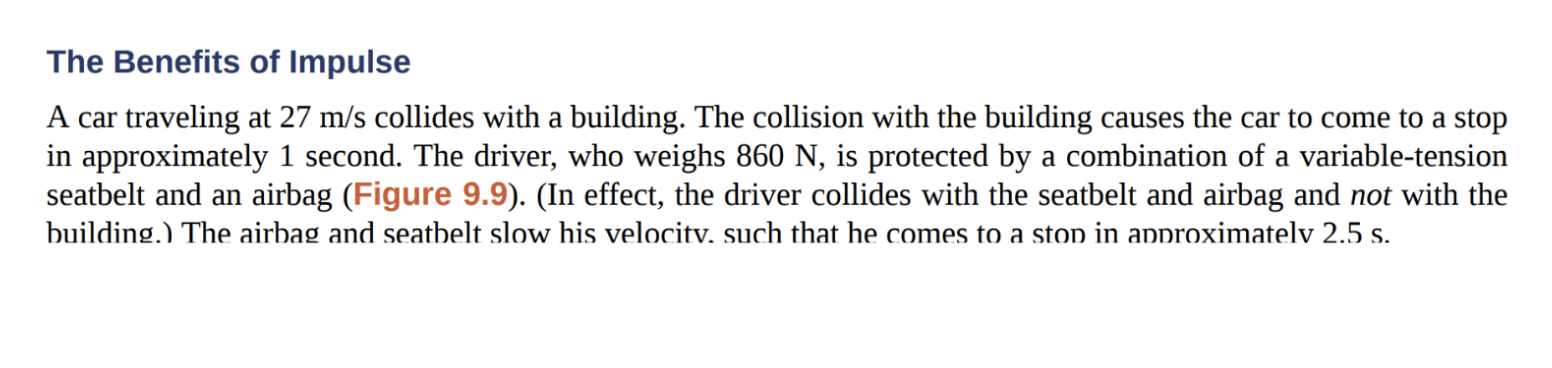 The Benefits of Impulse A car traveling at 27 m/s | Chegg.com