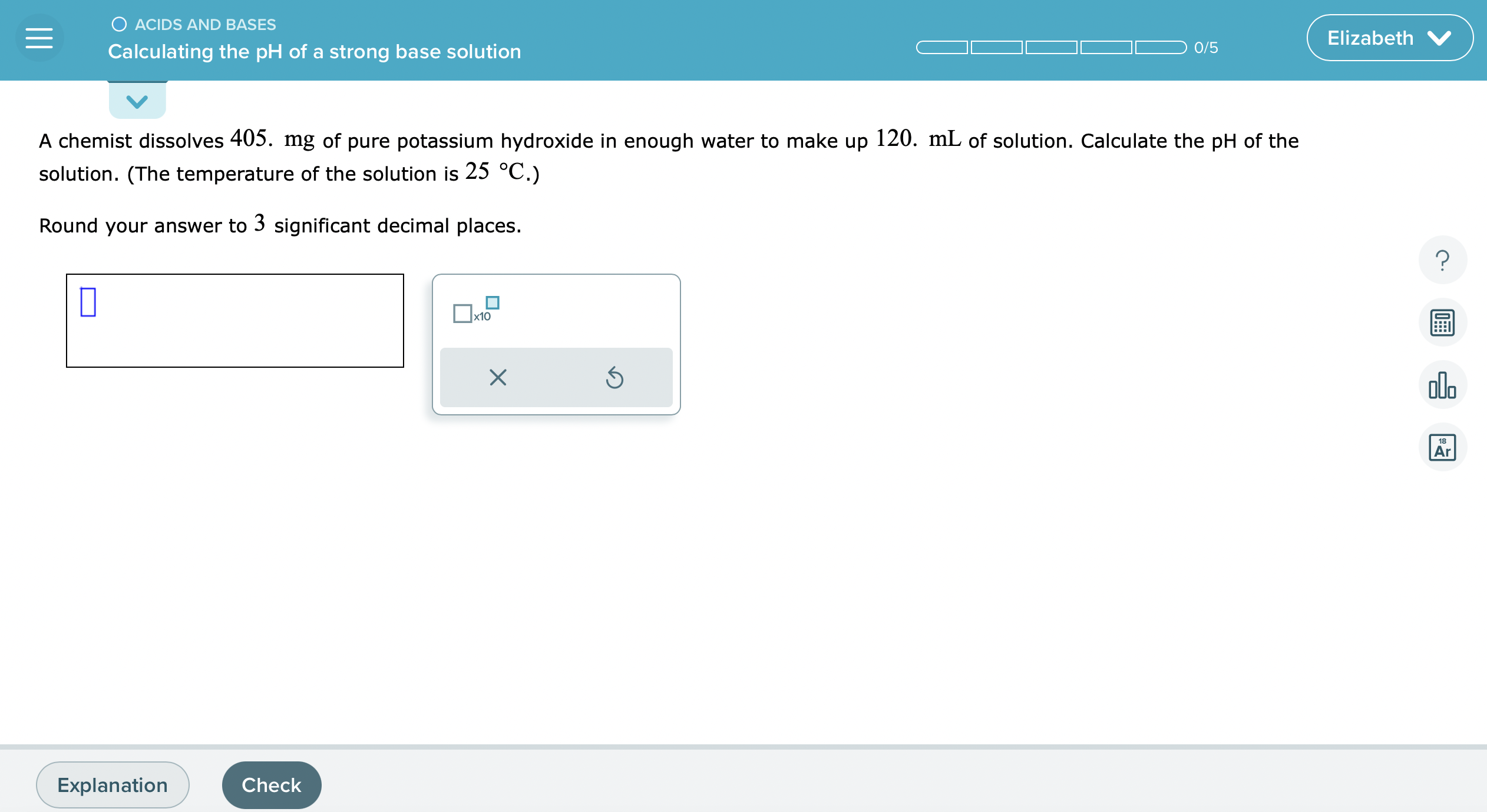 Solved A chemist dissolves 405.mg of pure potassium | Chegg.com