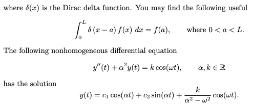 Solve the following forced wave equation | Chegg.com