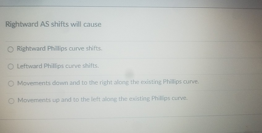Solved Rightward AS shifts will cause ( Rightward Phillips | Chegg.com