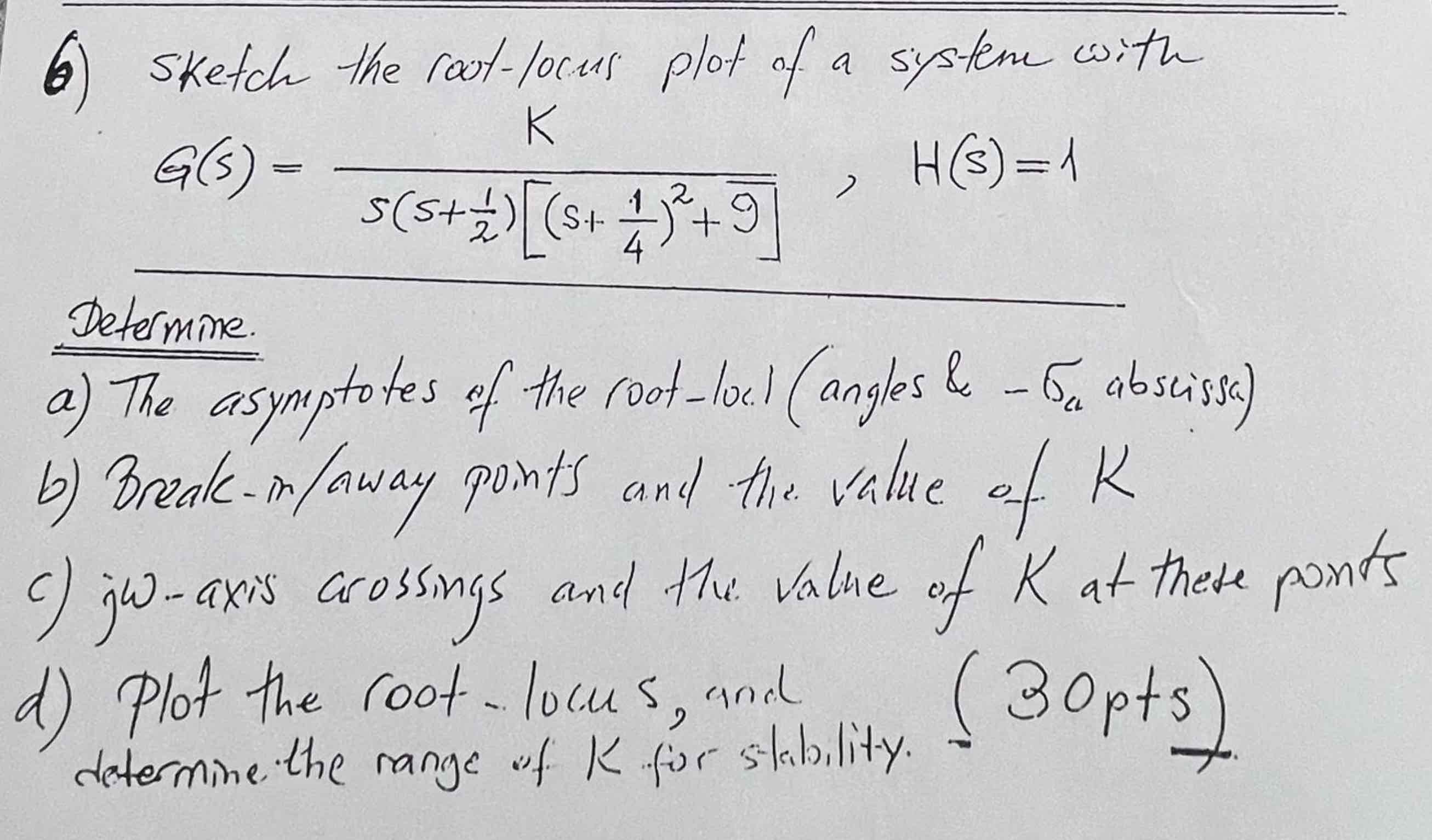 Solved Sketch the root-locis plot of a systeme | Chegg.com