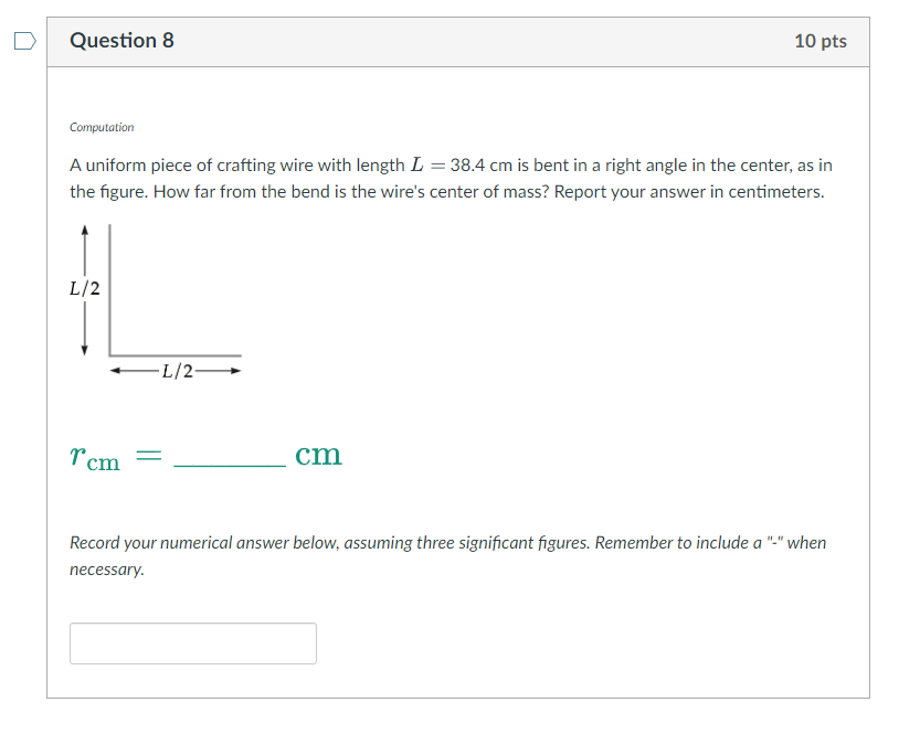 Solved Question 8 10 pts Computation A uniform piece of | Chegg.com Solved Question 8 10 pts Computation A uniform piece of | Chegg.com
