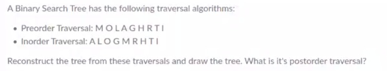 Solved A Binary Search Tree has the following traversal | Chegg.com