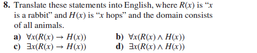 Solved Translate These Statements Into English Where Rx 