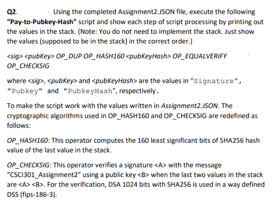 Solved Q2. · Using the completed Assignment2.JSON file, | Chegg.com