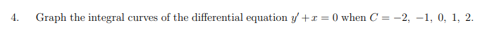 Solved 4. Graph the integral curves of the differential | Chegg.com