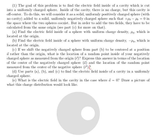 Solved (1) The goal of this problem is to find the electric | Chegg.com