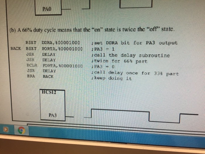 Solved (5) Write a program to create a square wave of 60% | Chegg.com