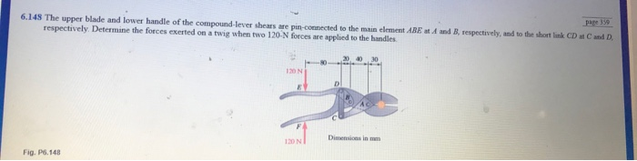 Solved 6.148 The upper blade and lower handle of the | Chegg.com