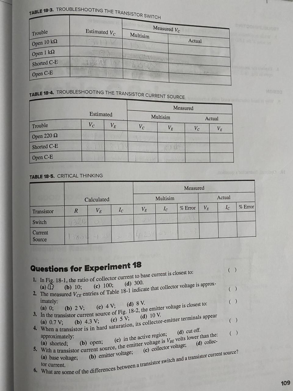 Solved Experiment 18 LED Driver and Phototransistor Circuits | Chegg.com