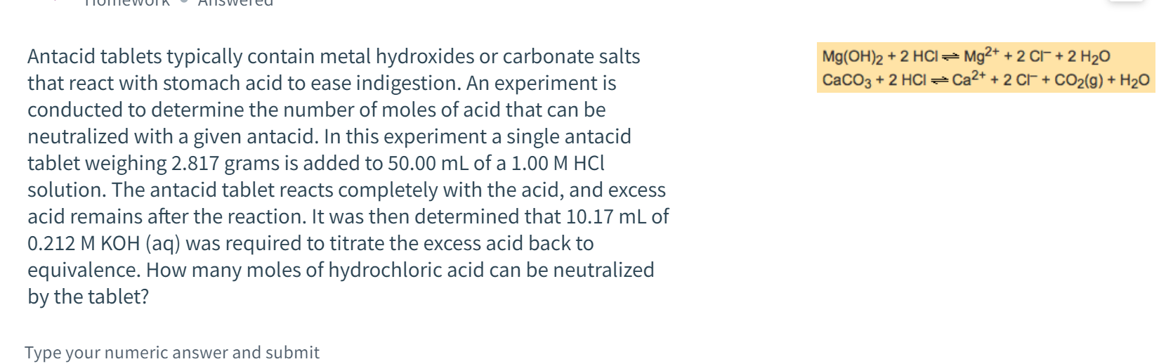 Solved Mg(OH)2 + 2 HCI = Mg2+ + 2 CF + 2 H20 CaCO3 + 2 HCI = | Chegg.com