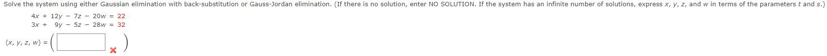 Solved Solve the system using either Gaussian elimination | Chegg.com