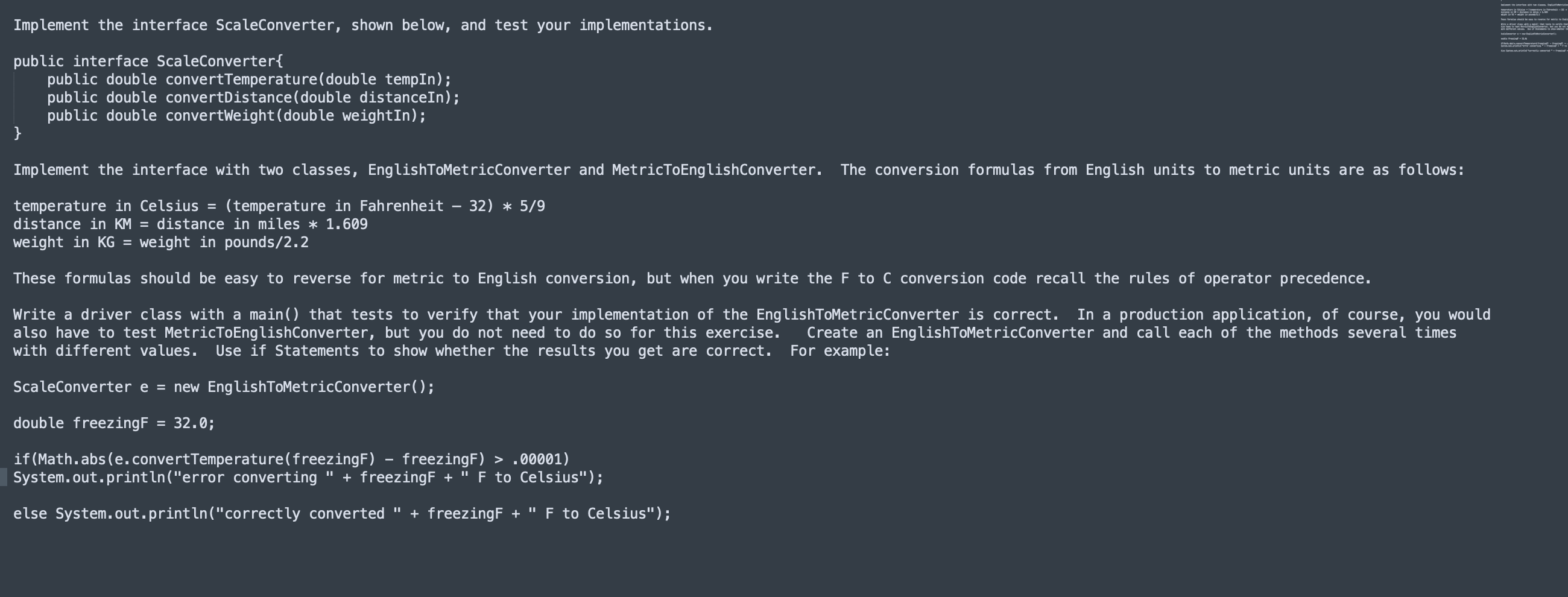 Solved . Implement the interface ScaleConverter, shown | Chegg.com