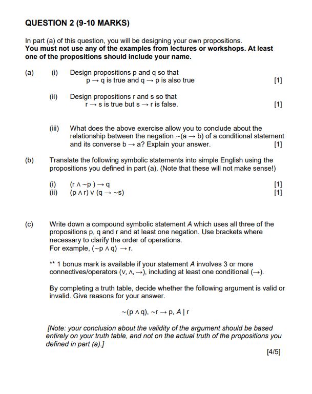 Solved QUESTION 2 (9-10 ﻿MARKS)In part (a) ﻿of this | Chegg.com